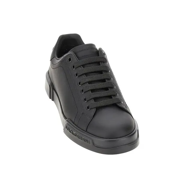 Dolce & Gabbana Nappa Leather Portofino Sneakers - Black