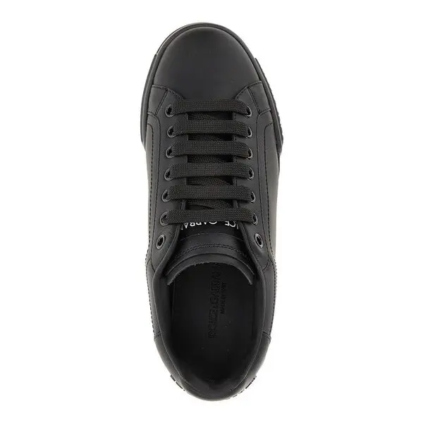 Dolce & Gabbana Nappa Leather Portofino Sneakers - Black