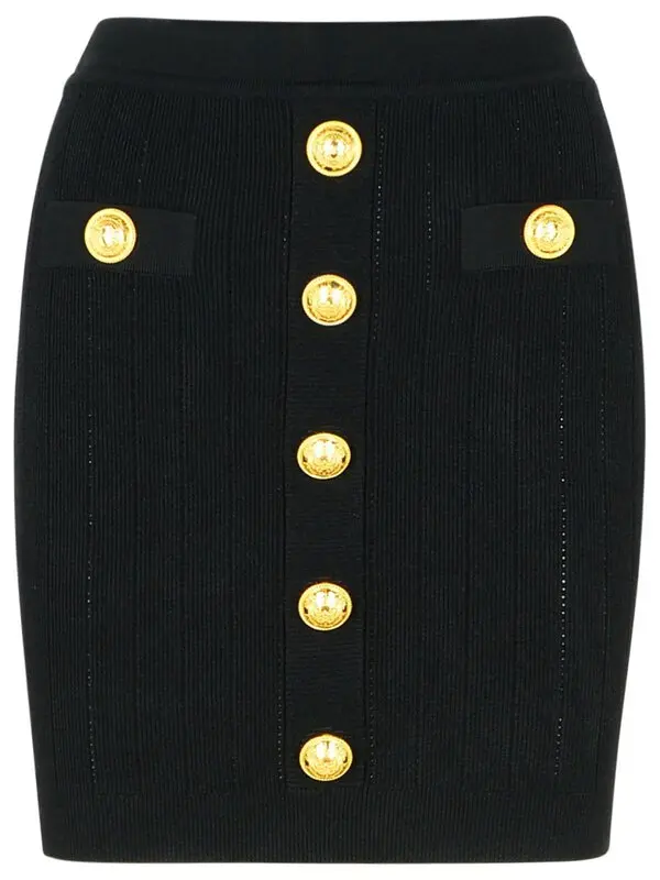 Balmain Viscose Blend Miniskirt - Black