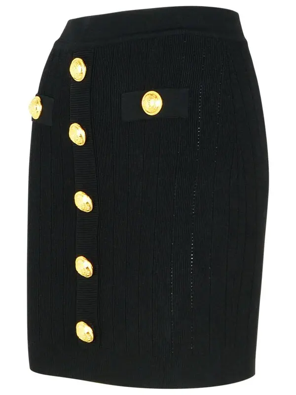 Balmain Viscose Blend Miniskirt - Black