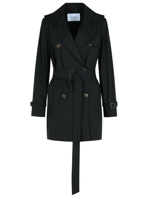 Max Mara Landa' Cotton Trench Coat - Black