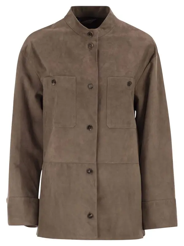 Max Mara Smmelodia Suede Jacket With Topstitching