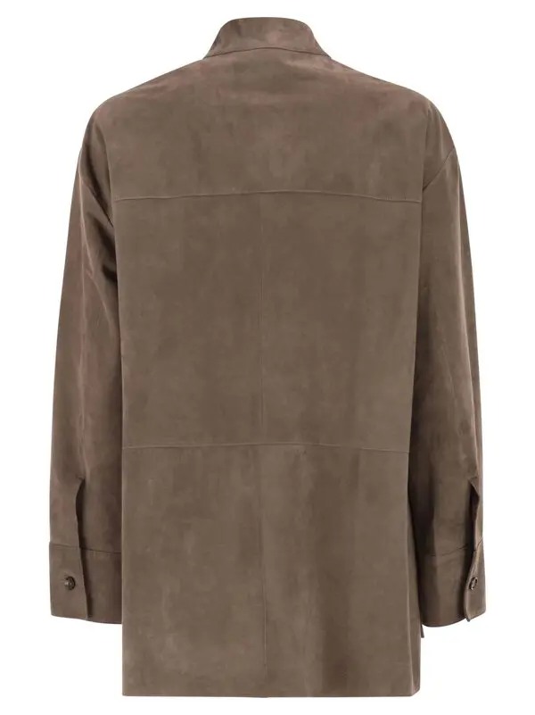 Max Mara Smmelodia Suede Jacket With Topstitching