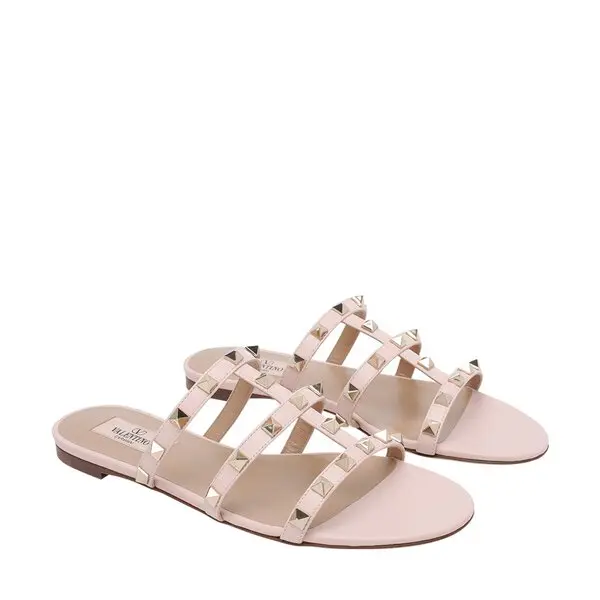 Valentino Garavani Rockstud Slide Sandals - Pink