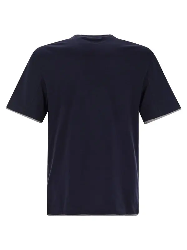 Brunello Cucinelli Slim Fit Crew-neck T-shirt In Lightweight Cotton Jersey - Blue