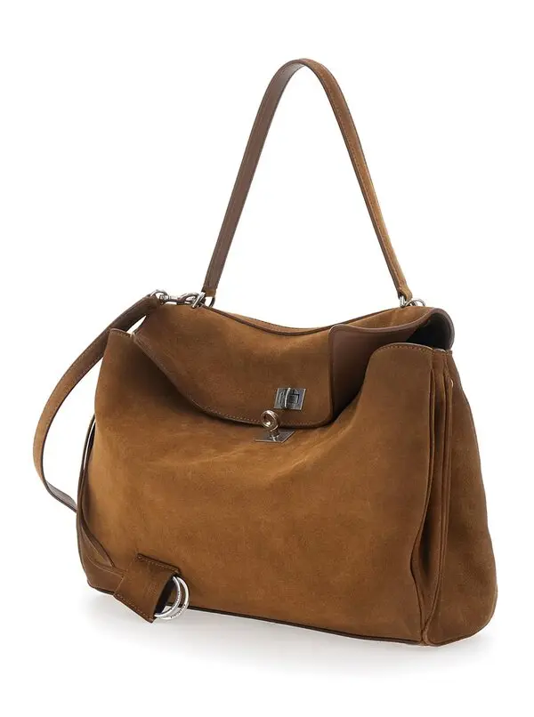 Balenciaga Shoulder Bag 'rodeo Media' With Removable Strap In Suede For - Brown