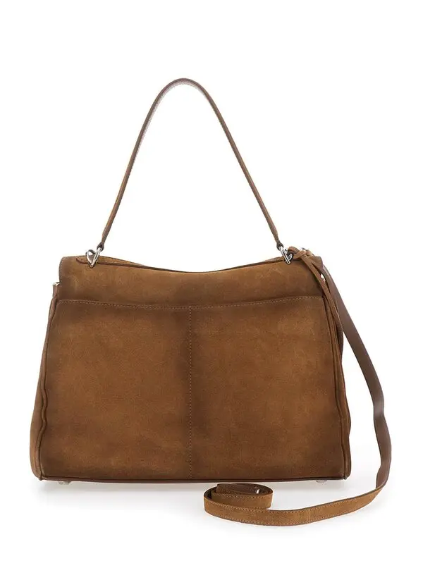 Balenciaga Shoulder Bag 'rodeo Media' With Removable Strap In Suede For - Brown