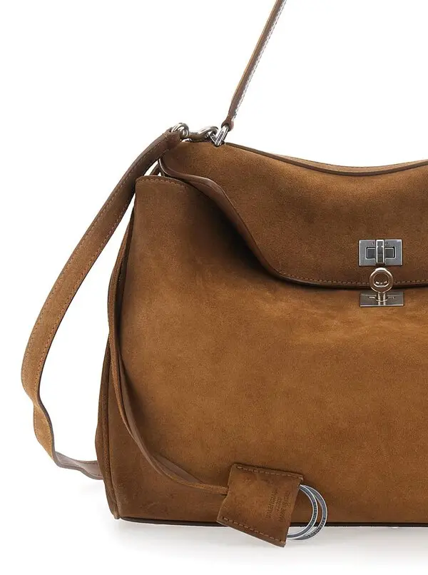 Balenciaga Shoulder Bag 'rodeo Media' With Removable Strap In Suede For - Brown