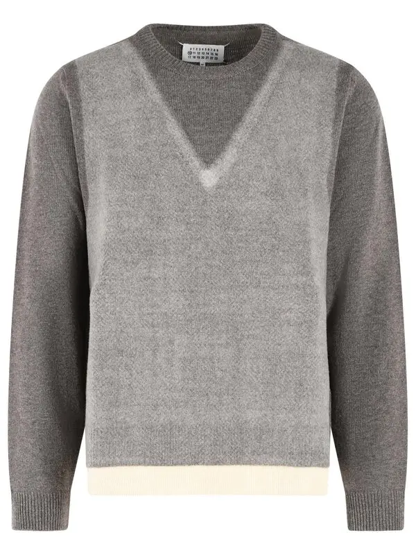 MAISON MARGIELA Fused' Beige Virgin Wool Sweater
