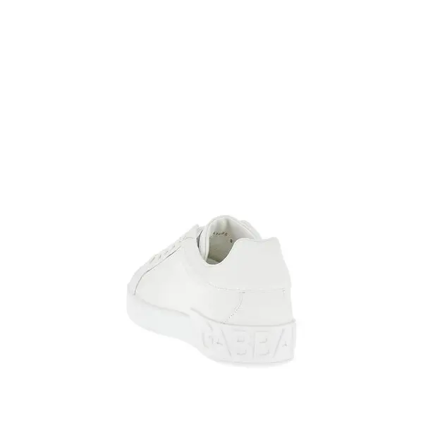 Dolce & Gabbana Portofino Leather Sneakers - White