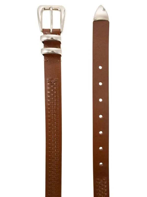 Brunello Cucinelli Calfskin Woven Decoration Belt
