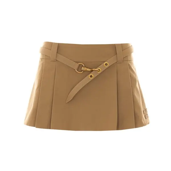 Miu Miu Mini Logo Pleated Skirt