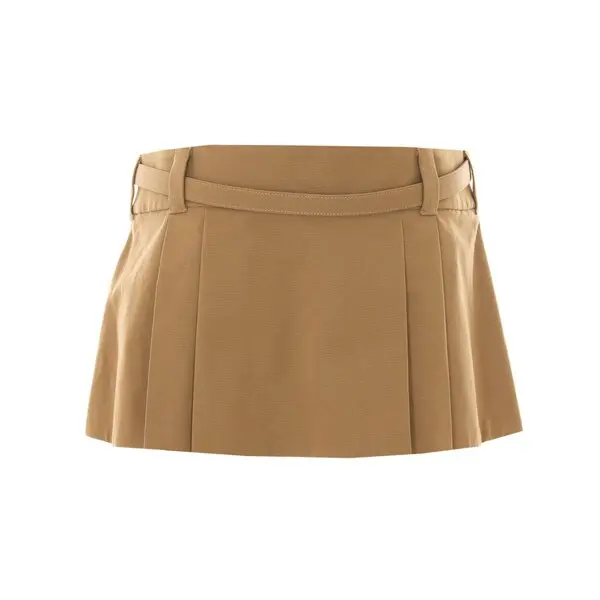 Miu Miu Mini Logo Pleated Skirt