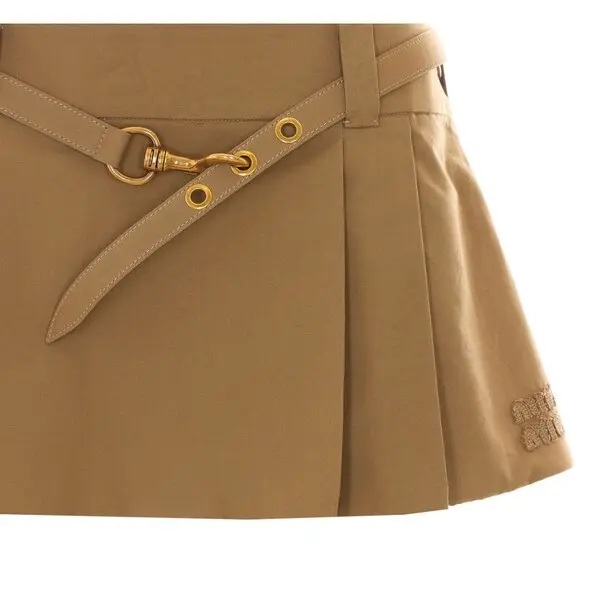 Miu Miu Mini Logo Pleated Skirt