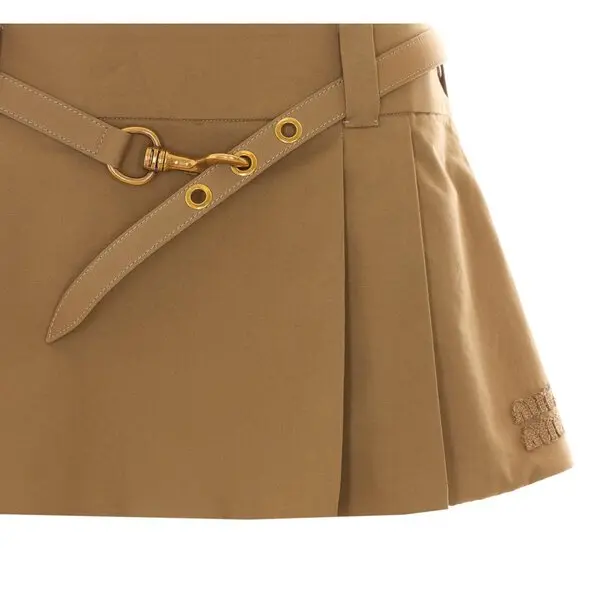 Miu Miu Mini Pleated Skirt - Cream