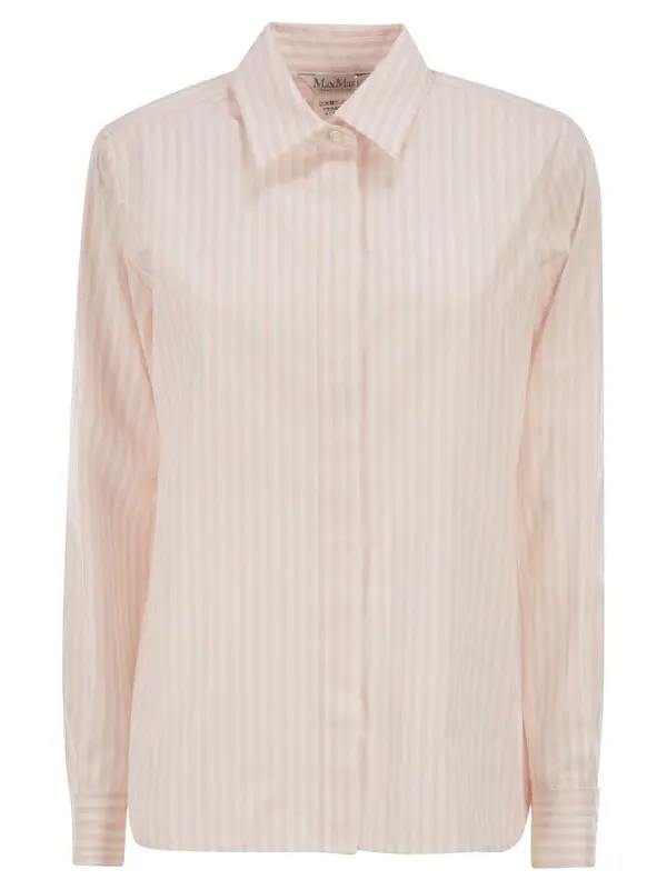 Max Mara Striped Poplin Shirt - Pink