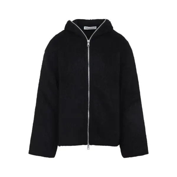 Our Legacy Full Zip Hood Sweatshirt - Black