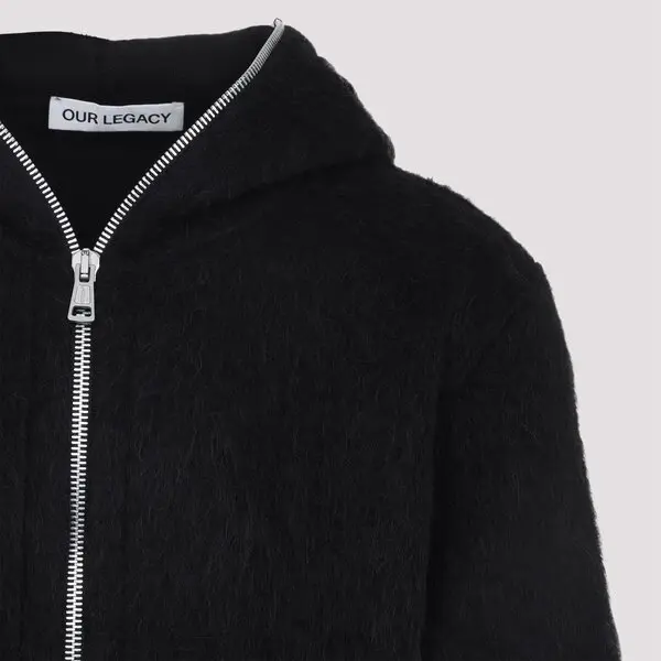 Our Legacy Full Zip Hood Sweatshirt - Black