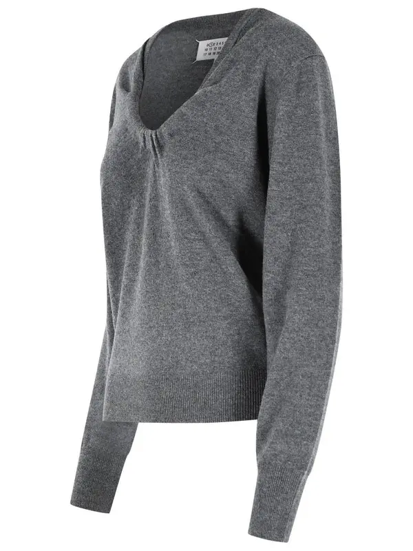 MAISON MARGIELA Virgin Wool Twist Sweater - Gray
