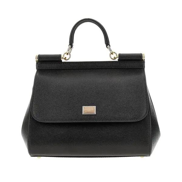 Dolce & Gabbana Dauphine Leather Large Sicily Bag - Black