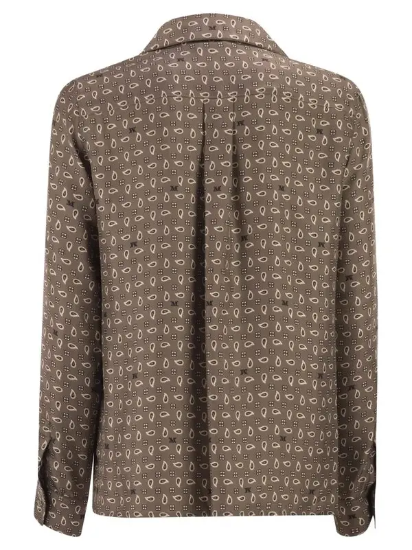 Max Mara Mxmdisco Semi-fitted Printed Silk Shirt