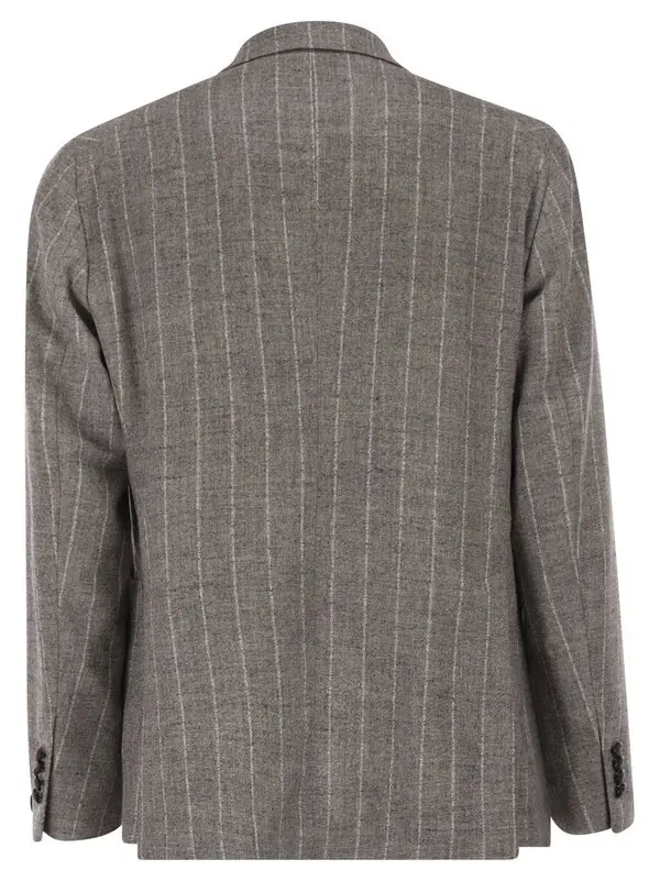 Tagliatore Double-breasted Jacket In Alpaca And Linen
