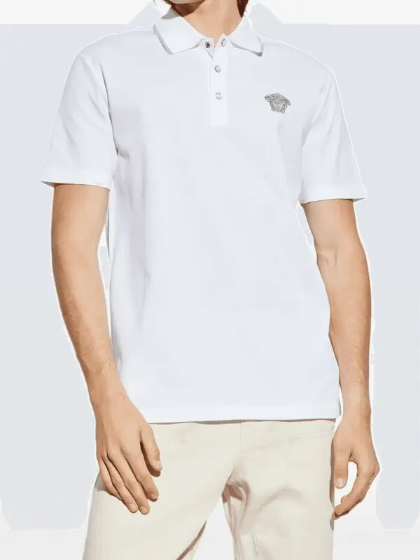 Versace Polo Shirt With Embroidered Logo