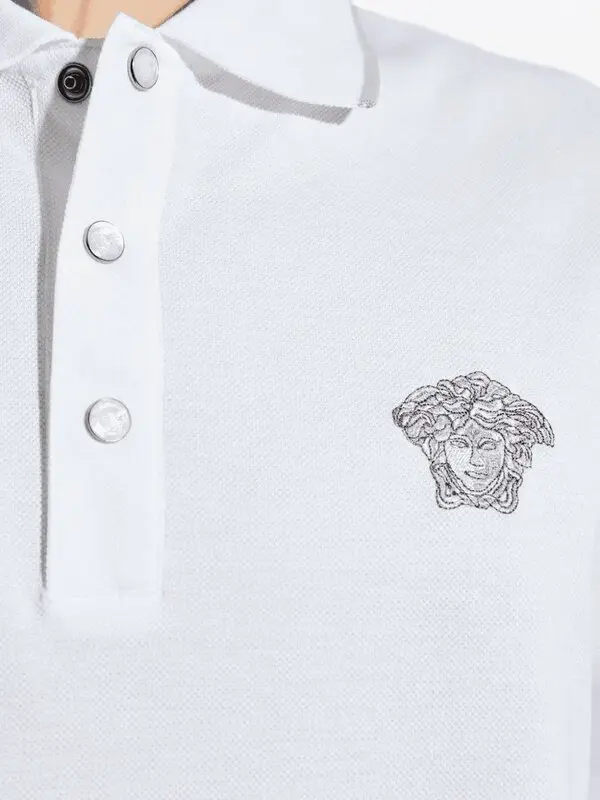 Versace Polo Shirt With Embroidered Logo