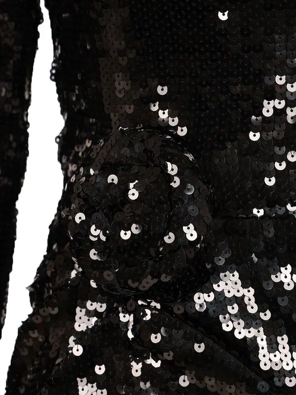 ROTATE BY BIRGER CHRISTENSEN Sequins Mini Dress - Black