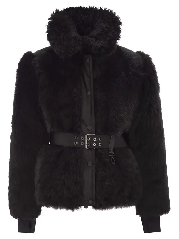 Moncler Valdivian Shearling Down Jacket - Black