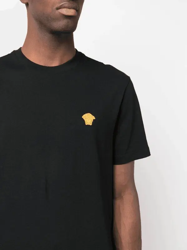 Versace T-shirt With Medusa Embroidery - Black