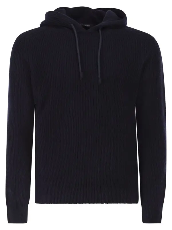 Tagliatore Ribbed Hooded Jumper - Blue