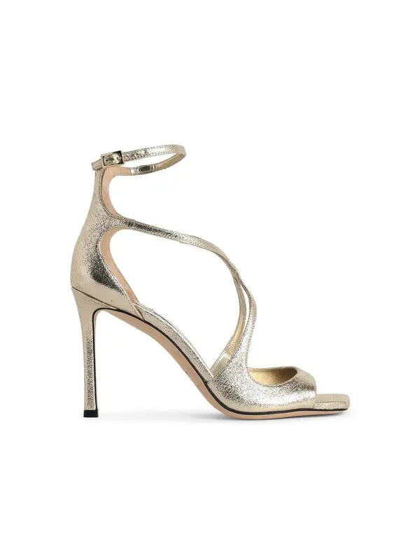 JIMMY CHOO Azia 95 Fabric Sandals - Gold