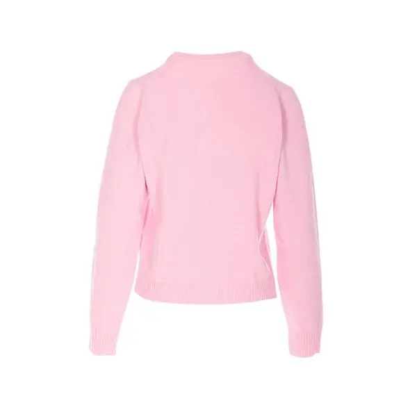 GANNI Logo Wool Jumper With Tiger Print - Pink