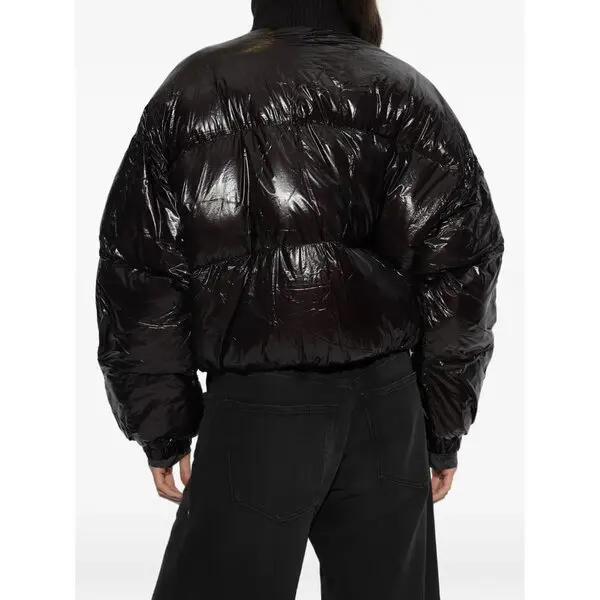 DIESEL® High Neck Glossy Finish Puffer Jacket - Black