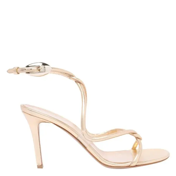 GIANVITO ROSSI Black Mamba Pump Sandals - Gold