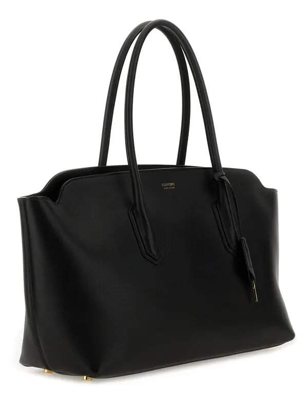 TOM FORD Leather Tote Bag - Black