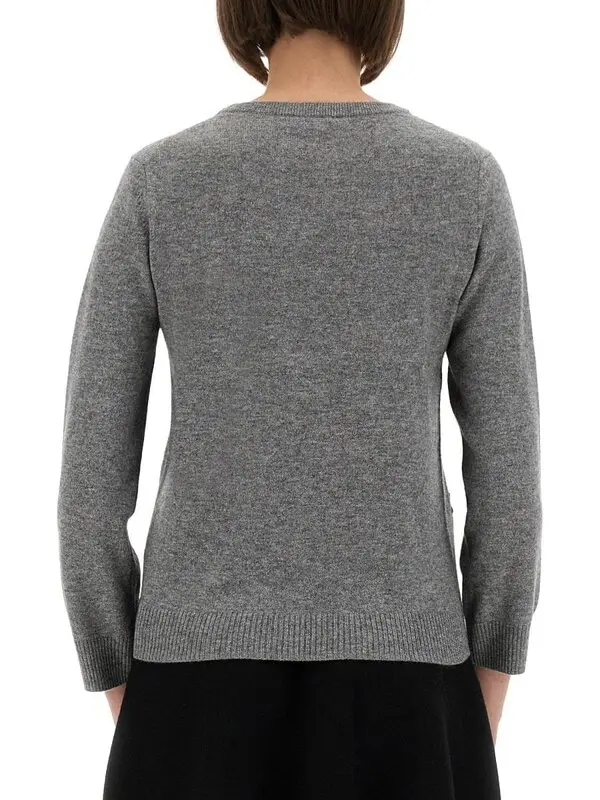 GANNI Jacquard Cashmere Cardigan - Purple