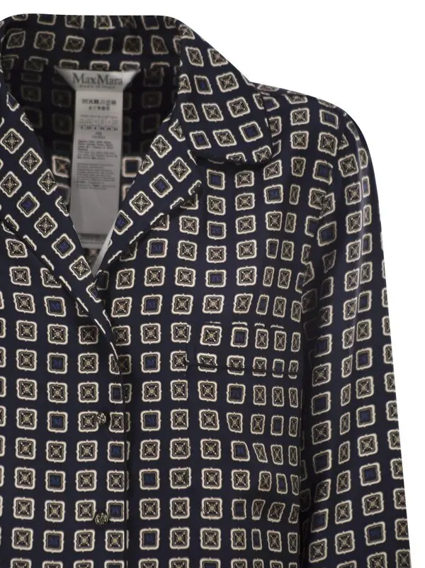 Max Mara Mxmdisco Semi-fitted Printed Silk Shirt