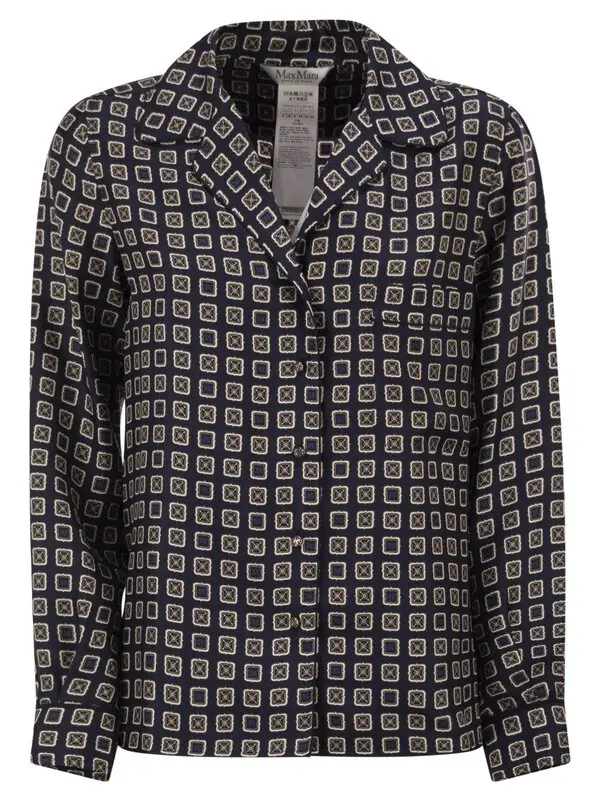 Max Mara Printed Silk Shirt - Blue