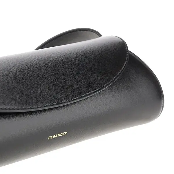 JIL SANDER Leather Cannolo Bag - Black