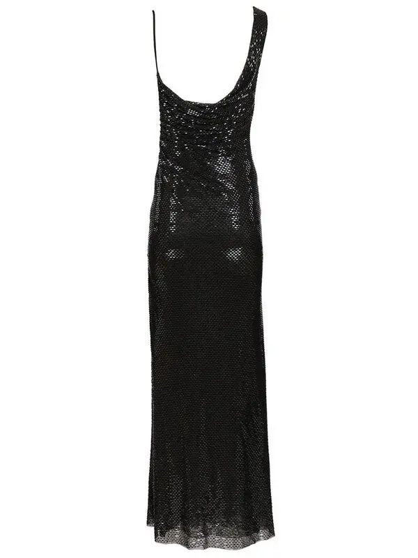 SELF-PORTRAIT Rhinestone Draped Floor-length Dress