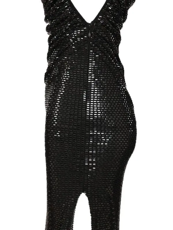 SELF-PORTRAIT Rhinestone Draped Floor-length Dress