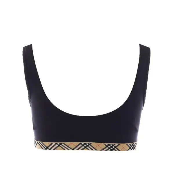 Burberry Bra Swimwear With Check Trim - Black