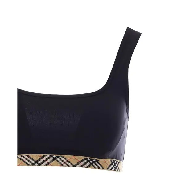 Burberry Bra Swimwear With Check Trim - Black