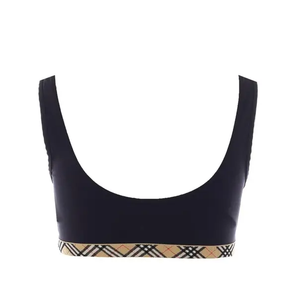 Burberry Check Trim Swimwear Bra - Black