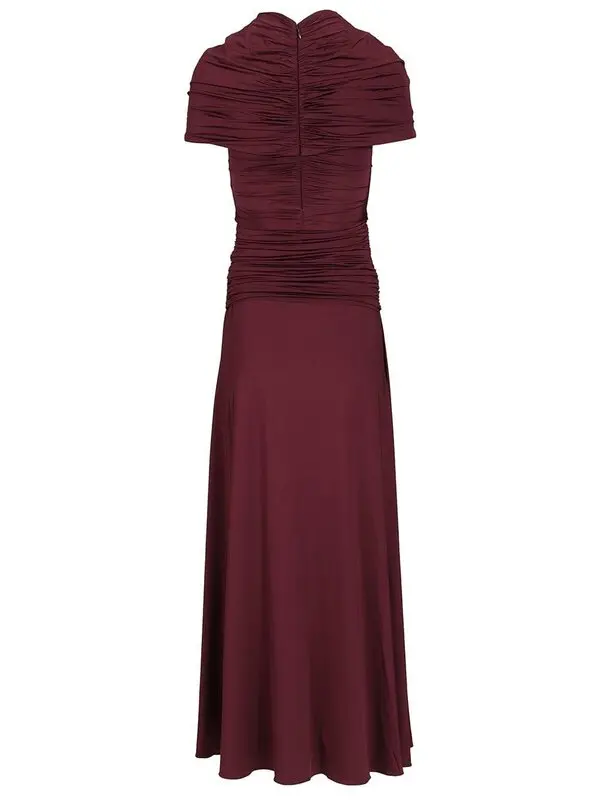 SELF-PORTRAIT Jersey Shirred Midi Dress - Multicolor