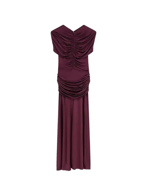SELF-PORTRAIT Jersey Shirred Midi Dress - Multicolor