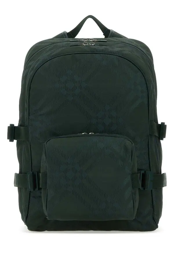 Burberry Bottle Nylon Blend Check Backpack