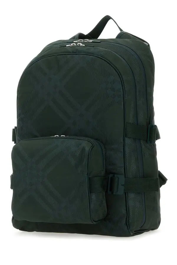 Burberry Bottle Nylon Blend Check Backpack